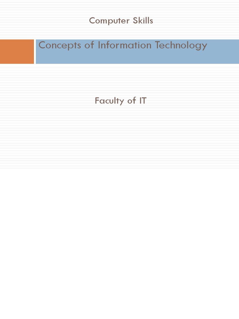 Concepts of Information Technology: Computer Skills | PDF | Computer Monitor | Random Access Memory