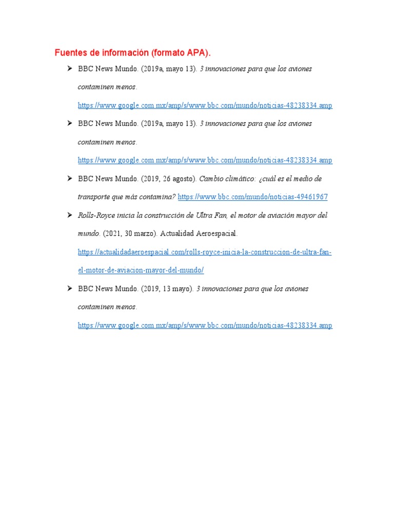 Fuentes de Información (Formato APA) | PDF