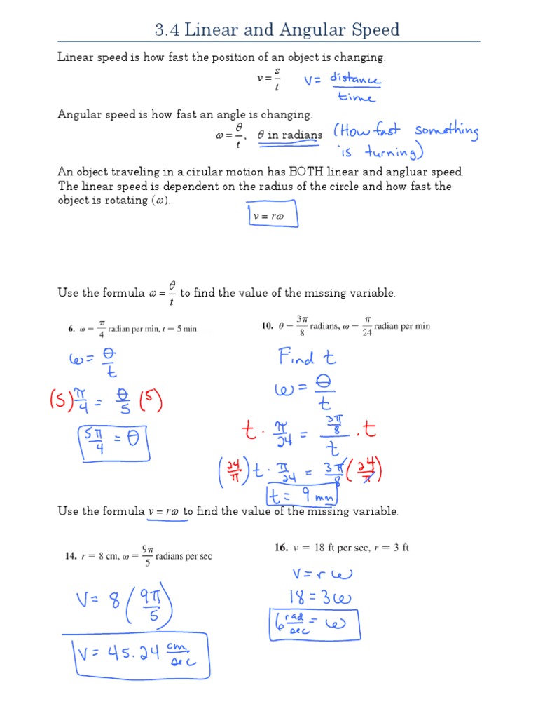 Linear and Angular Speed Explained | PDF