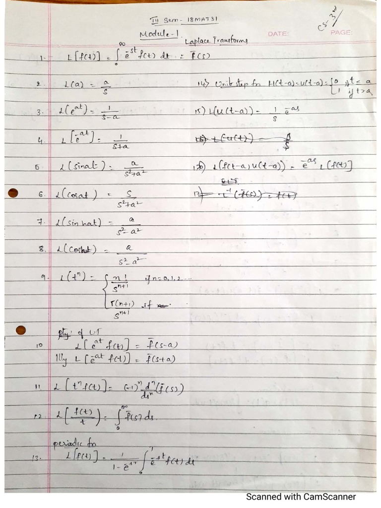 18MAT31 Module-1 Formulas | PDF
