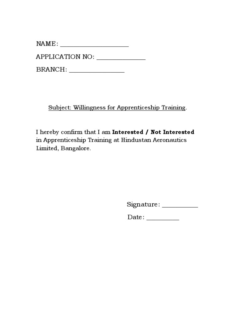 Willingness Format | PDF