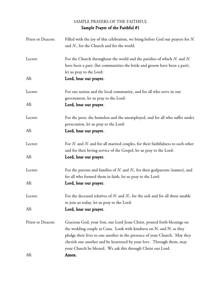 Sample Prayers of The Faithful Philadelphia Pa | PDF | Prayer | Deacon