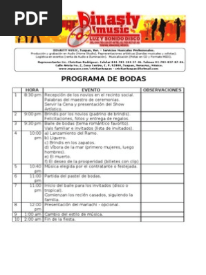 Programas De Ceremonia Nupcial Programa De Ceremonia De Boda | PDF