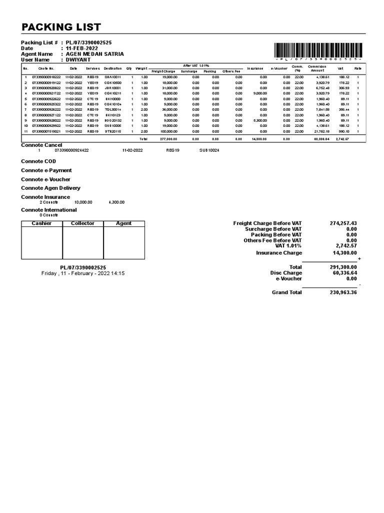 JNE Hybrid - PACKING LIST | PDF | Economies | Marketing