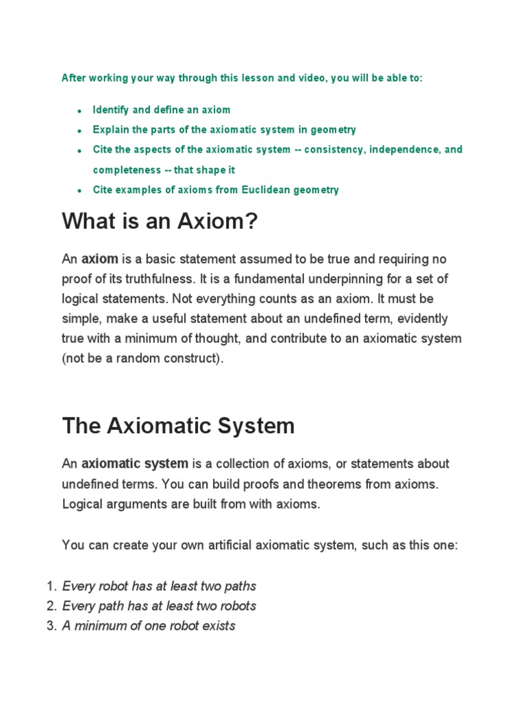 Learn the Fundamentals of Geometry's Axiomatic System | PDF | Axiom ...