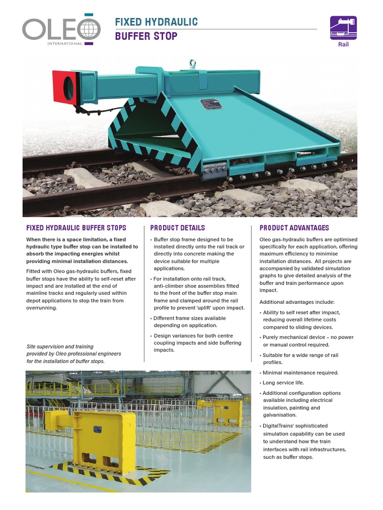 Oleo Buffer Stop Fixed Hydraulic | PDF | Rail Transport | Train
