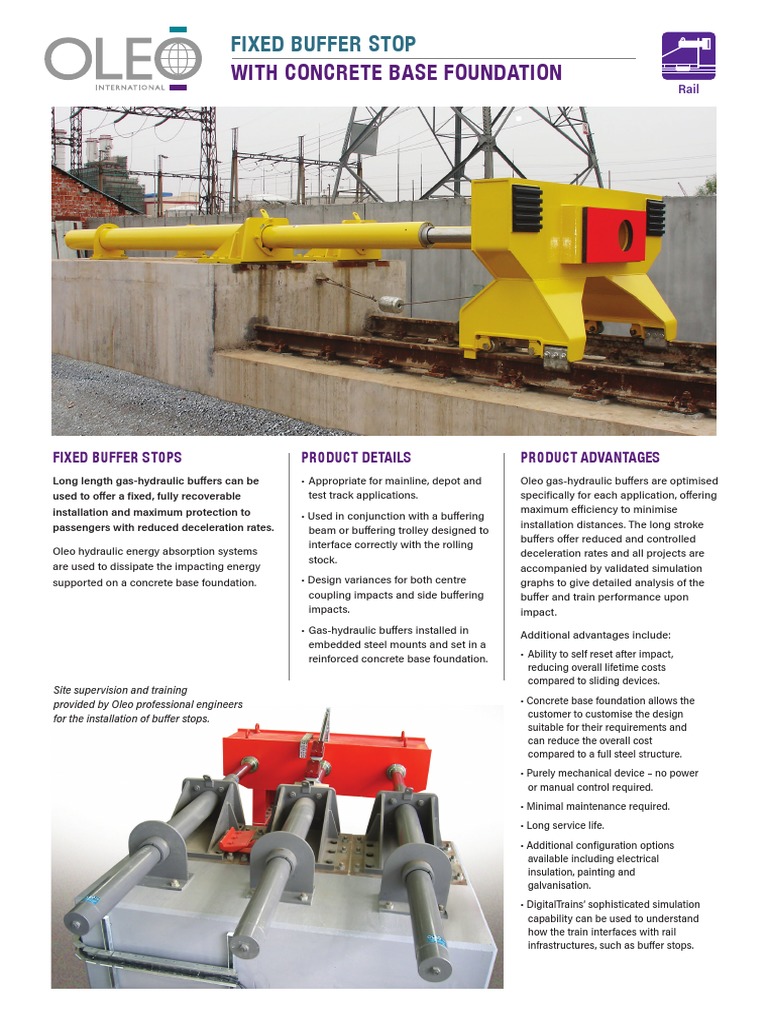 With Concrete Base Foundation: Fixed Buffer Stop | PDF | Concrete | Rail Transport