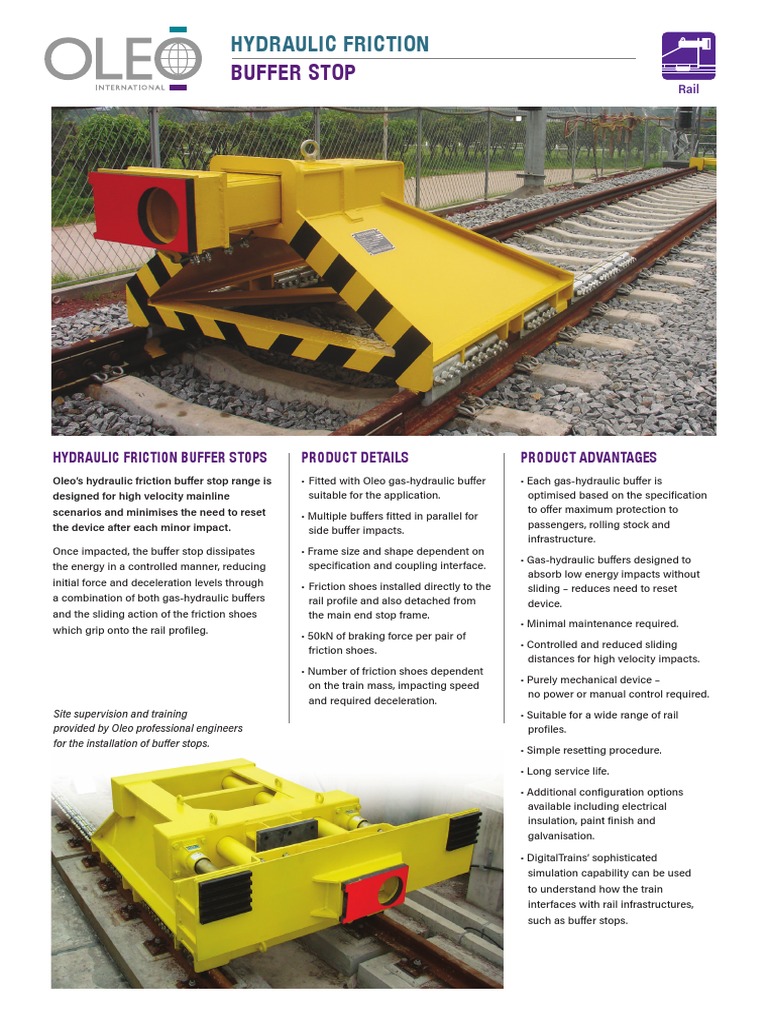 Hydraulic Friction Buffer Stops Overview | PDF | Friction | Rail Transport