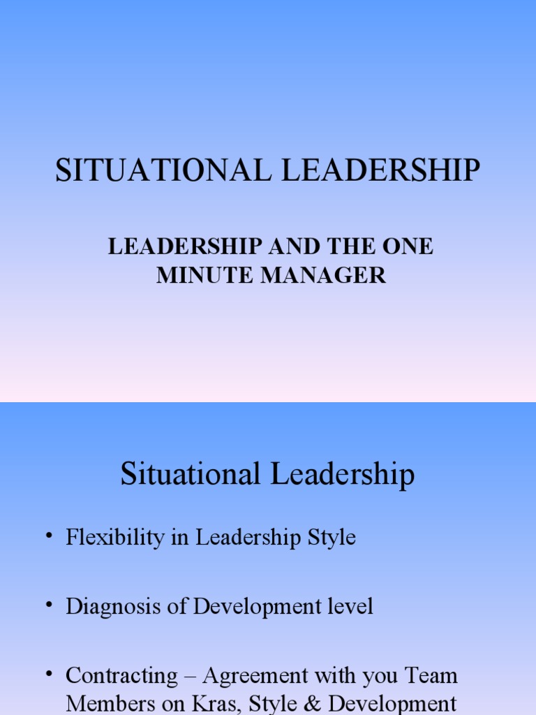 Leadership & One Minute Manager | PDF | Leadership | Motivational