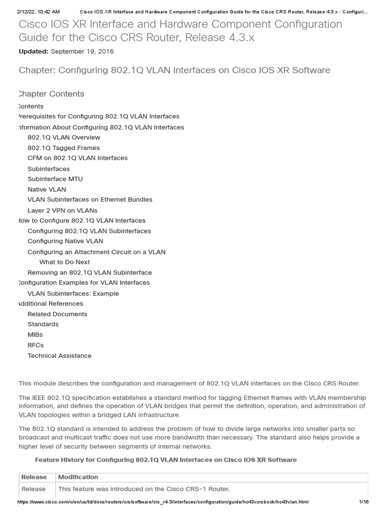 Cisco IOS XR Interface and Hardware Component Con Guration Guide For The Cisco CRS Router ...