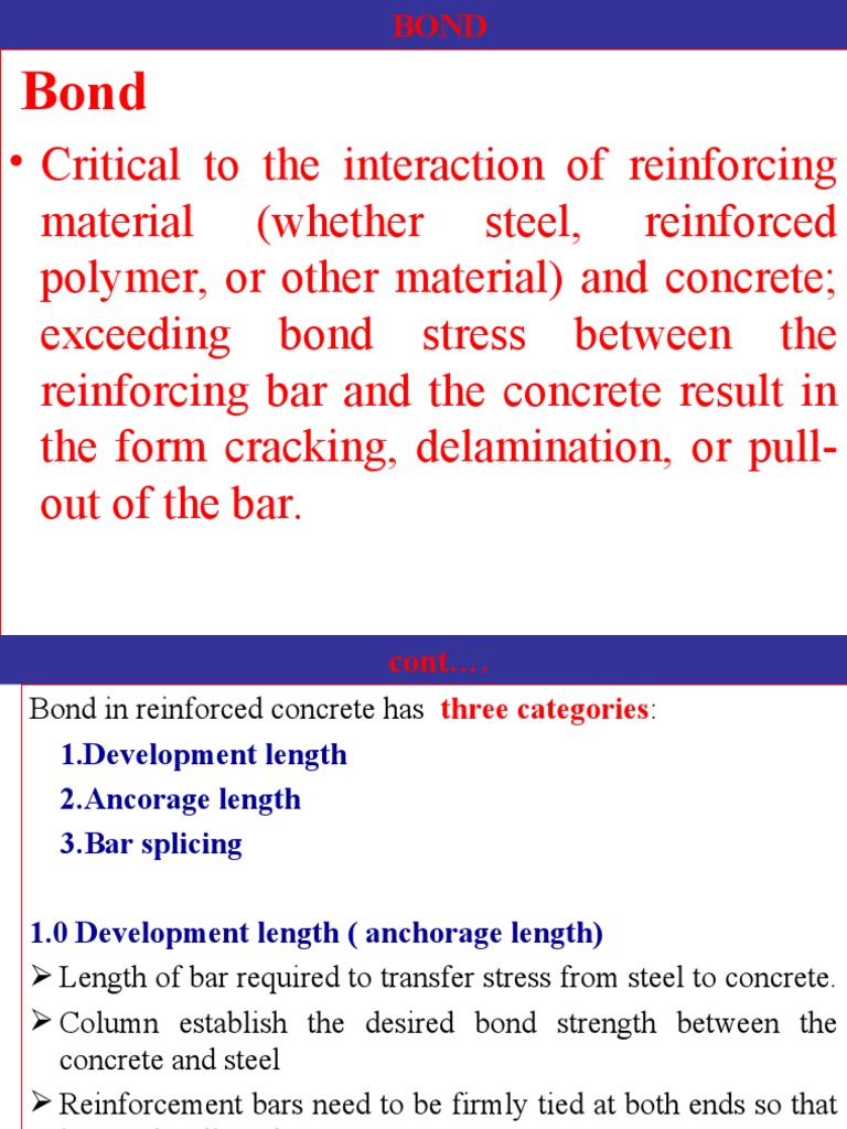 Development Length, Anchorage Length, and Bar Splicing in Reinforced ...