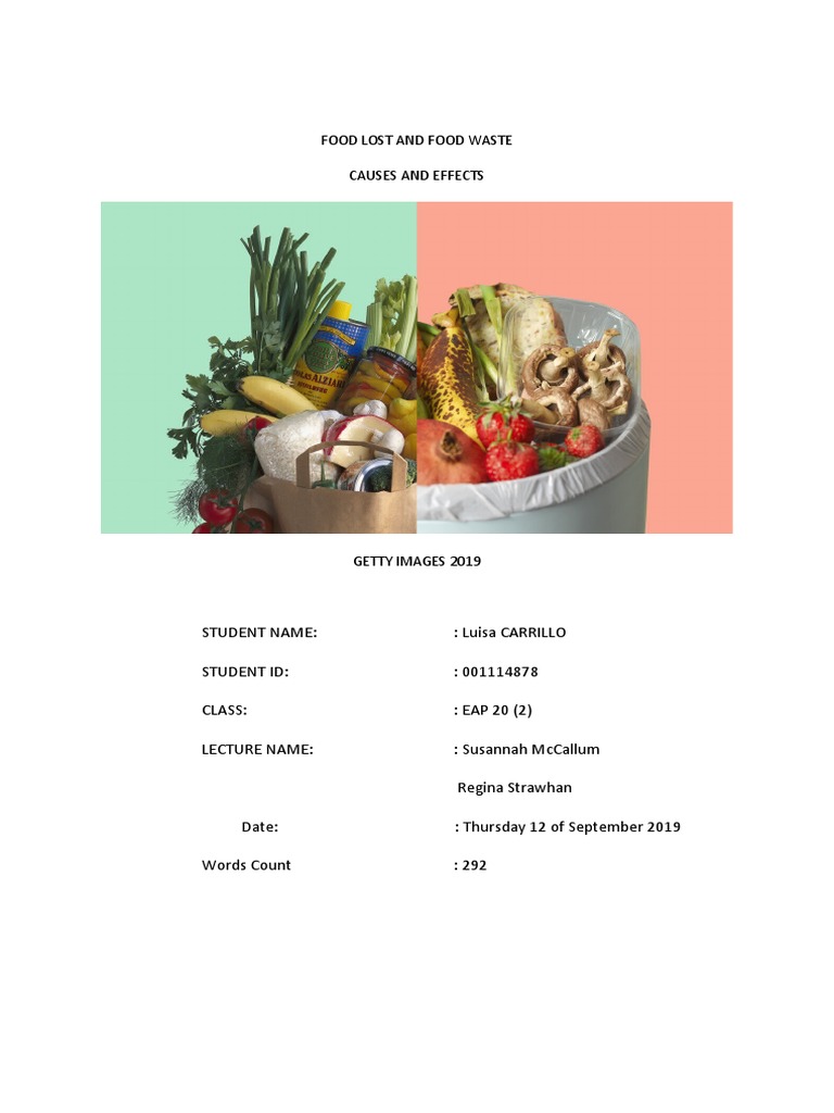 Cause and Effects Food Waste | PDF | Foods | Economies