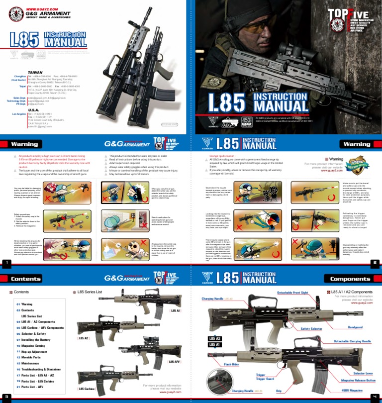 G&G Armament L85 Instruction Manual: Safety Procedures and Product ...
