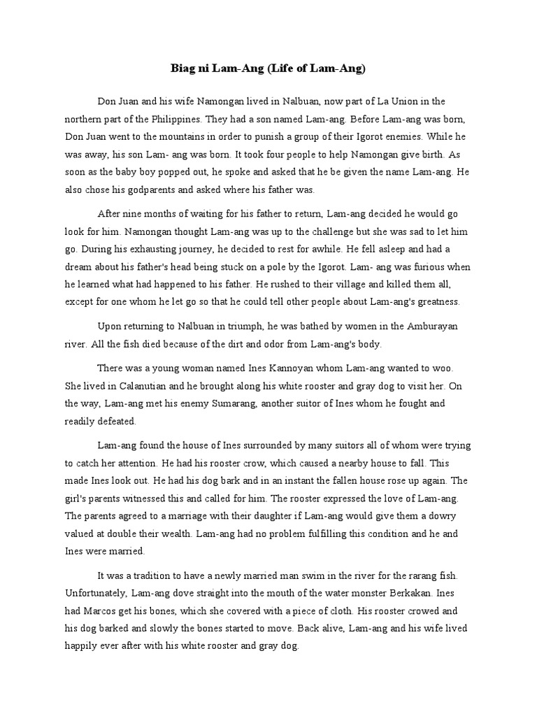 The Legend of Lam-Ang: A Filipino Folk Tale of a Heroic Son's Triumph ...