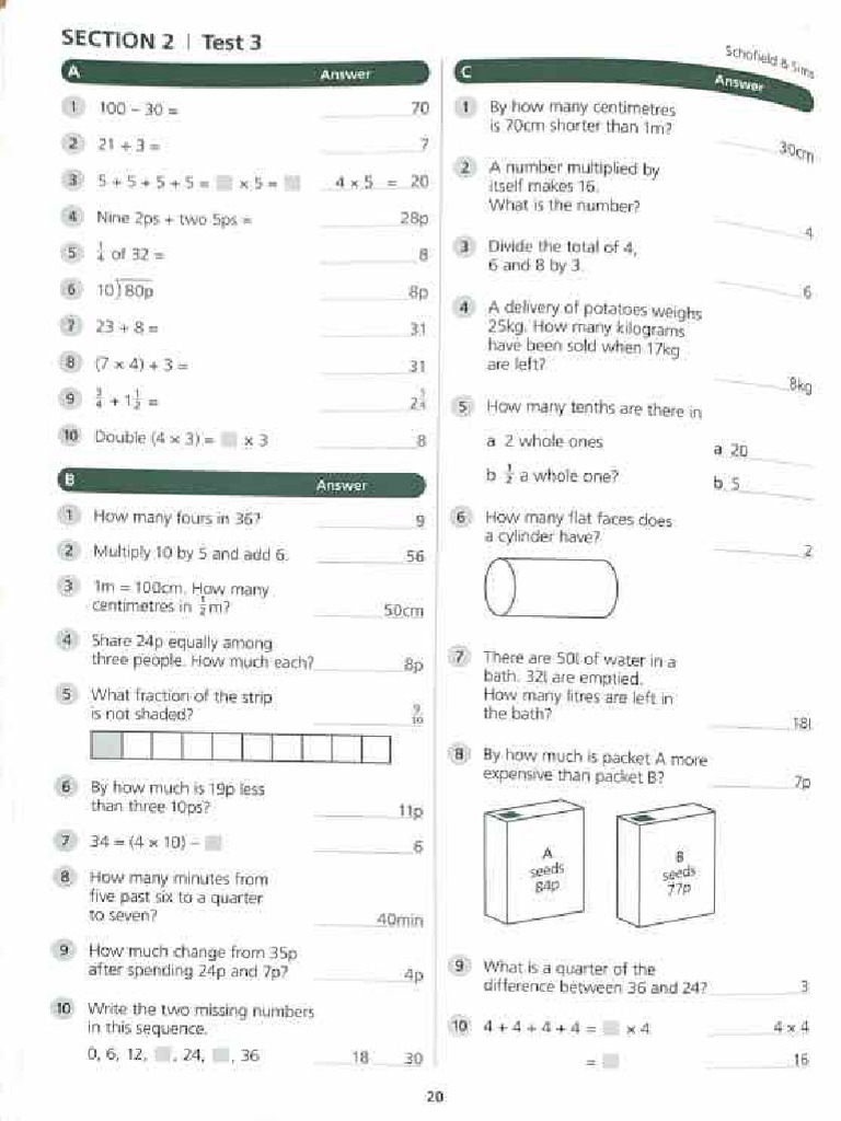 Book 1 Section 2 Test 3 Answers Pdf