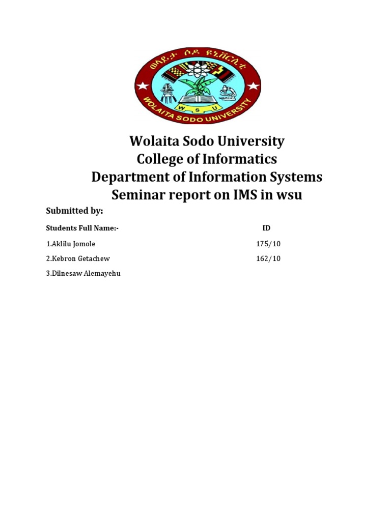 Wolaita Sodo University College of Informatics Department of ...