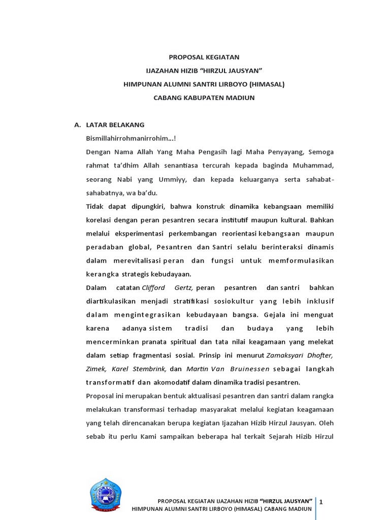 Proposal Kegiatan Ijazahan Jausyan | PDF