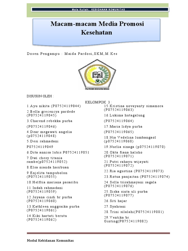 MODUL Kebidanan Komunitas | PDF