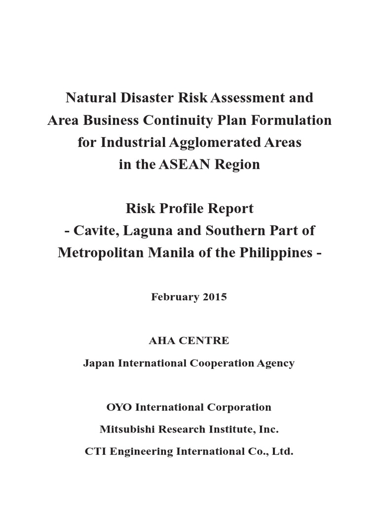 Risk Profile Report | PDF | Flood | Earthquakes