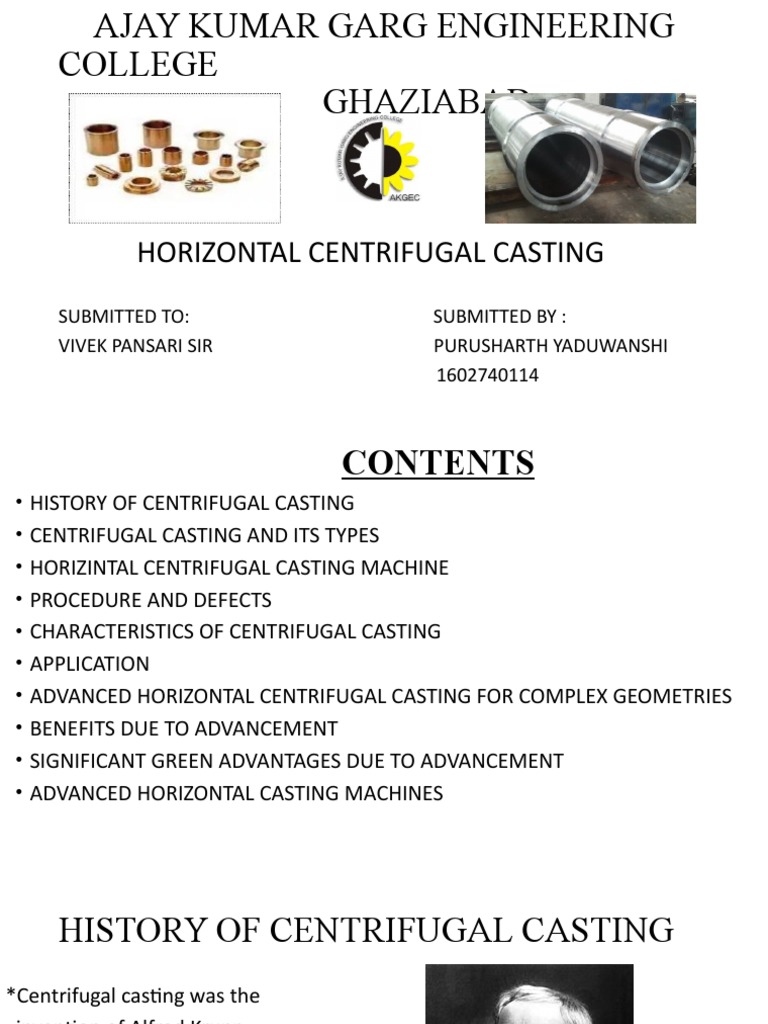 Horizontal Centrigugal Casting | PDF | Casting (Metalworking) | Materials