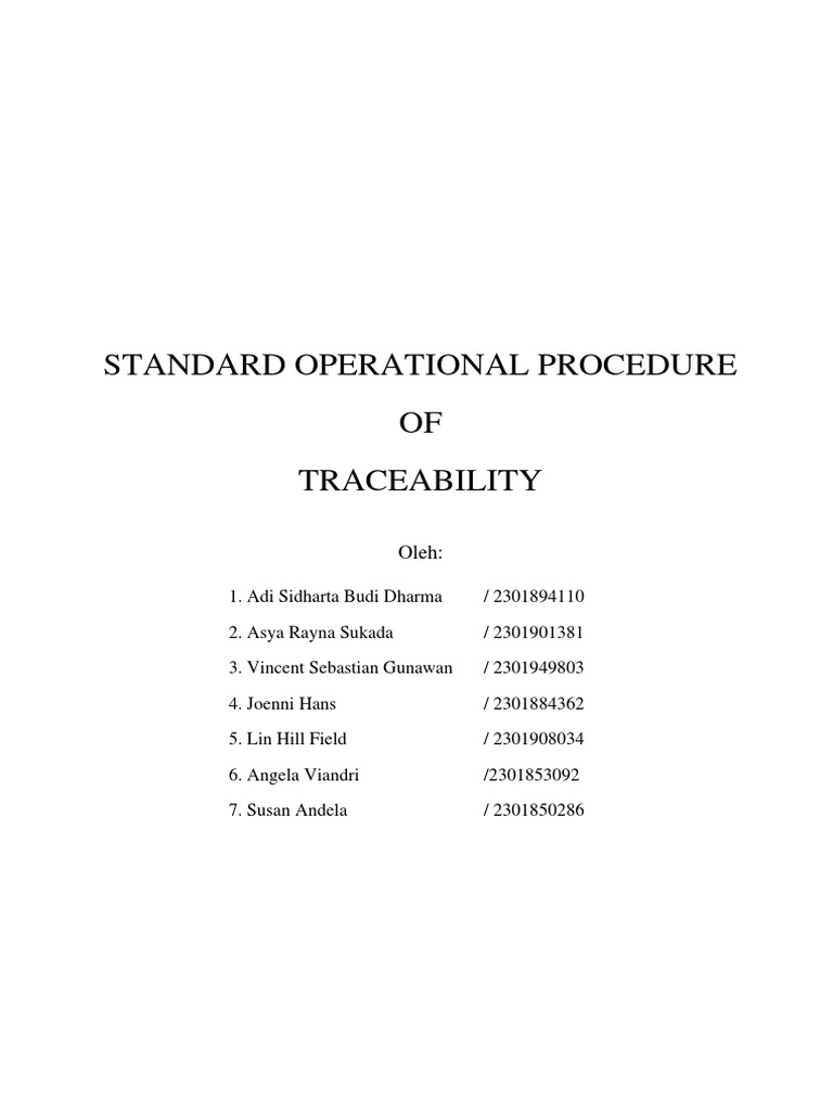 SOP Traceability - Produk Biskuit | PDF