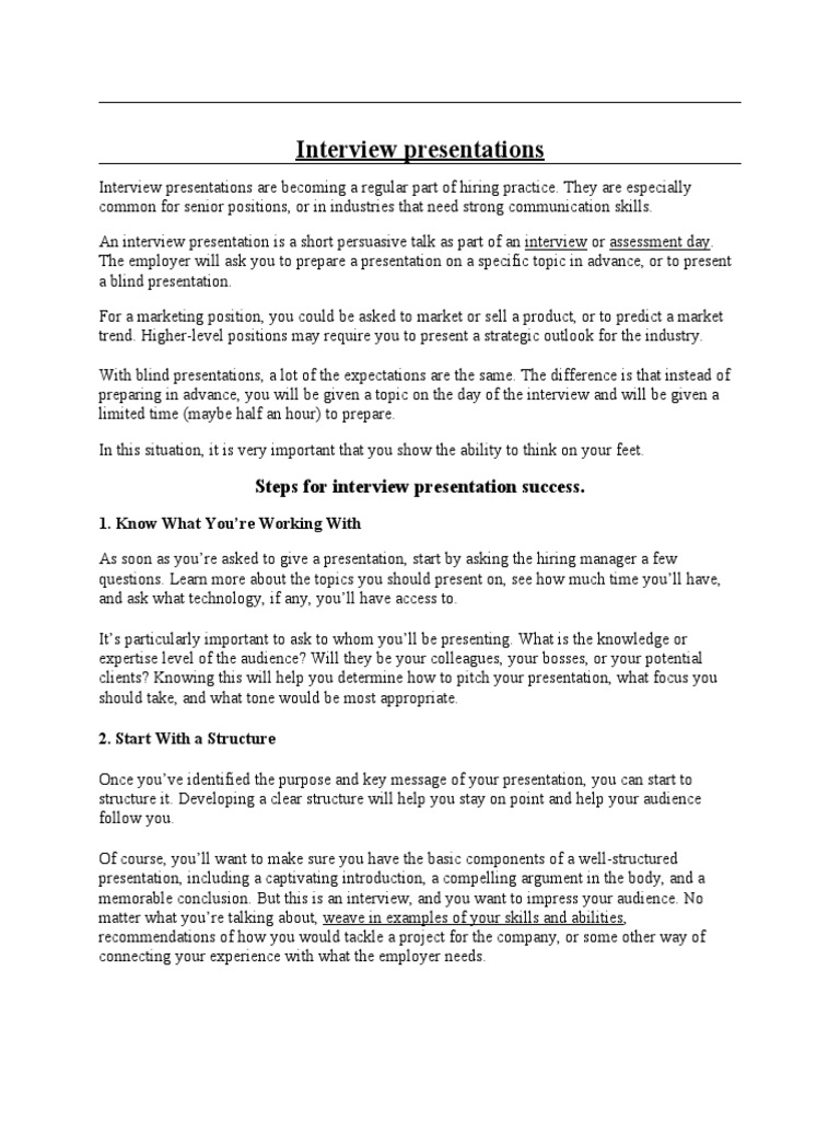 Interview Presentation | PDF | Interview | Microsoft Power Point