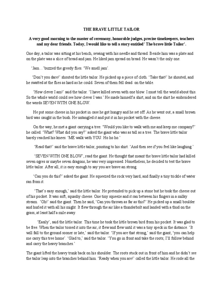The Brave Tailor's Clever Tricks | PDF