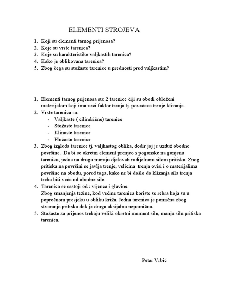 Elementi Strojeva | PDF