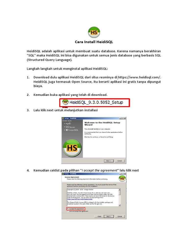 Cara Install HeidiSQL | PDF