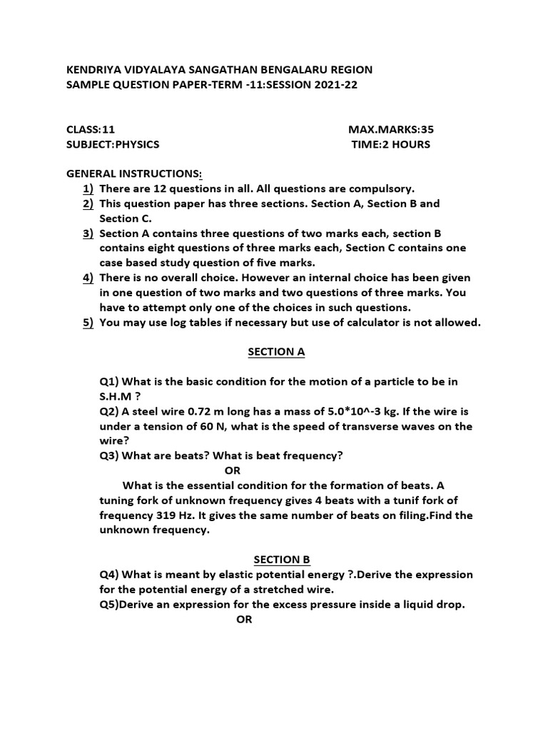 Xi Physics - Sqp-Set 3 | PDF | Gases | Heat