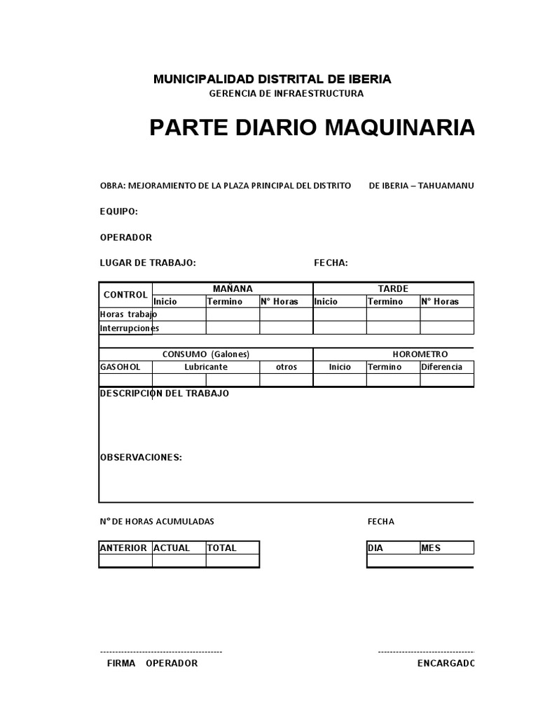Parte Diario | PDF