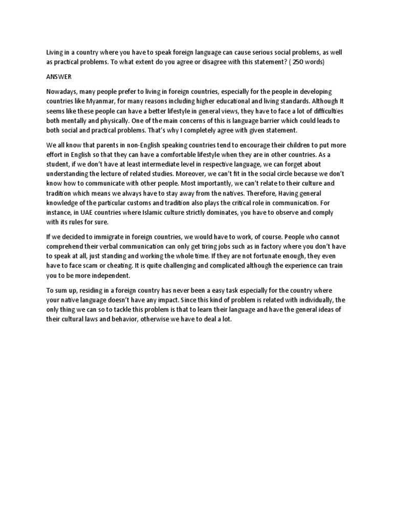 Living in A Country Where You Have To Speak Foreign Language Can Cause ...