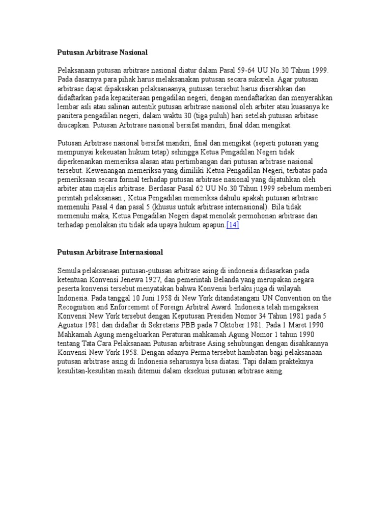 Putusan Arbitrase | PDF