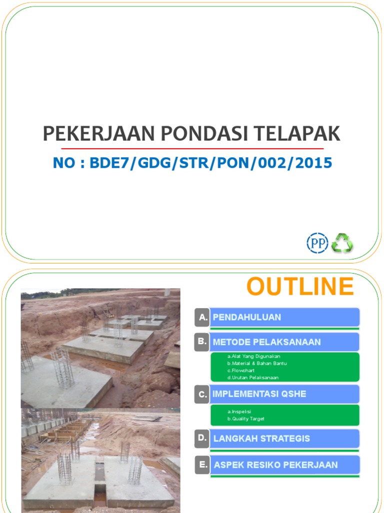 Metode Pekerjaan Pondasi Telapak (Foot Plat) | PDF