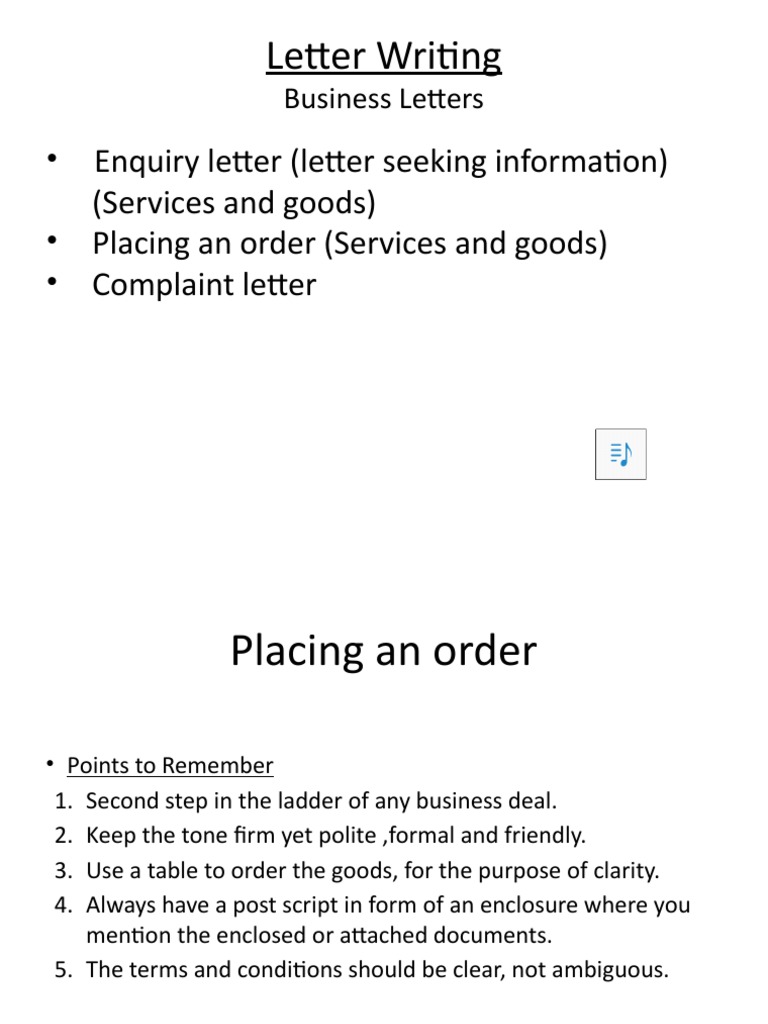 Letter Writing-Placing An Order | PDF
