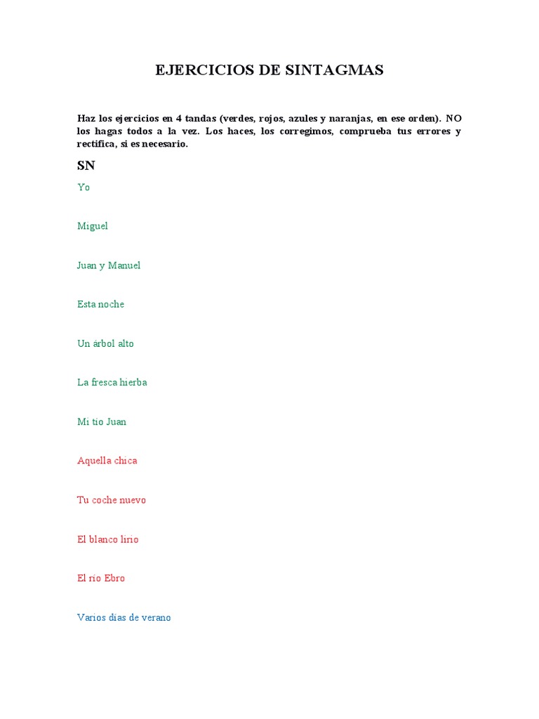 Sintagmas para Analizar | PDF