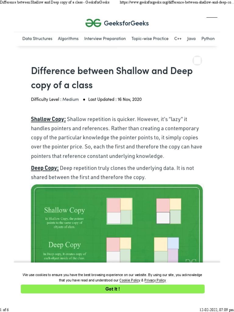 Difference Between Shallow and Deep Copy of A Class: Start Your Coding ...
