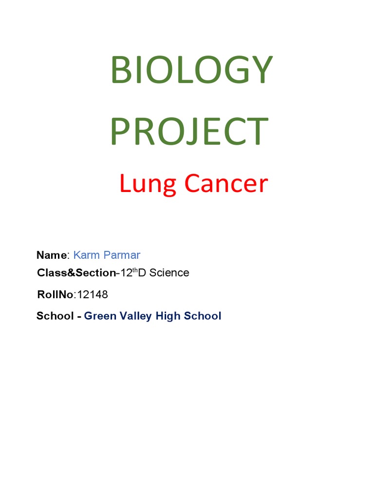 Biology Project: Lung Cancer | Download Free PDF | Lung Cancer | Cancer