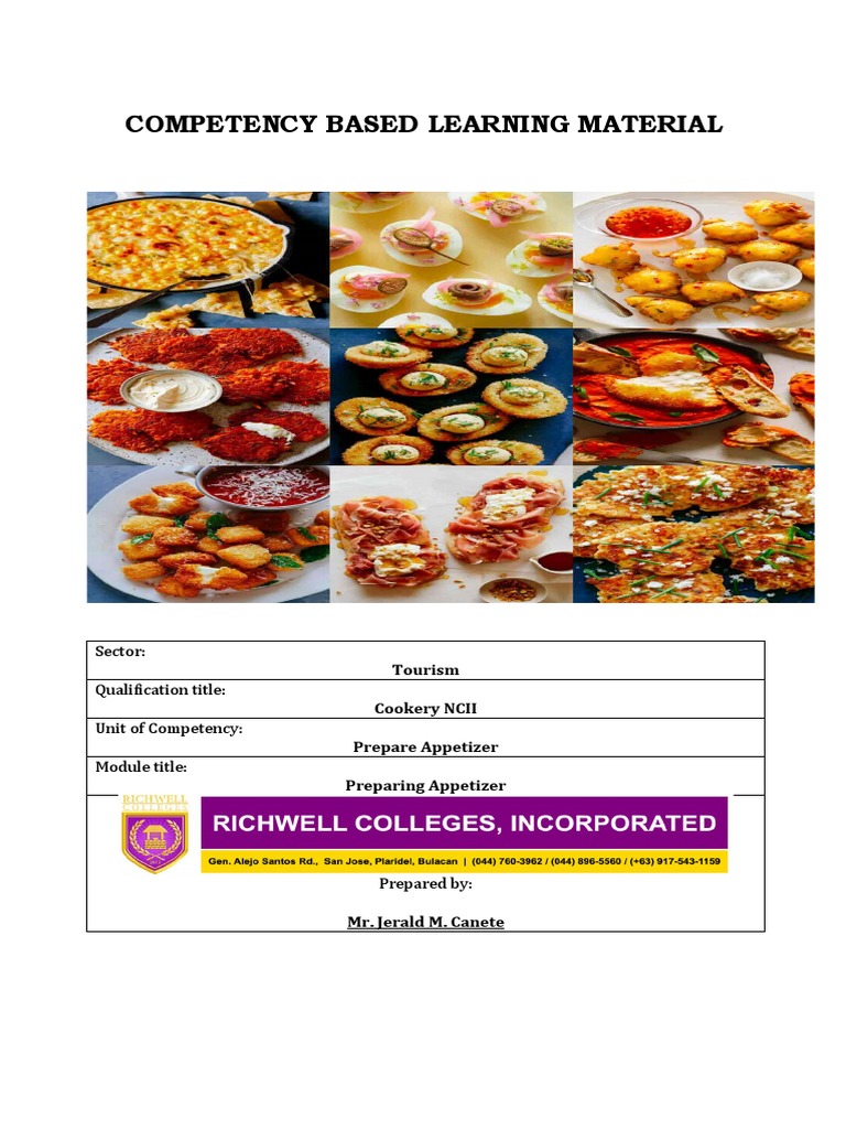 CBLM Appetizer TM1 Jerald M Canete | PDF | Foods | Hors D'oeuvre