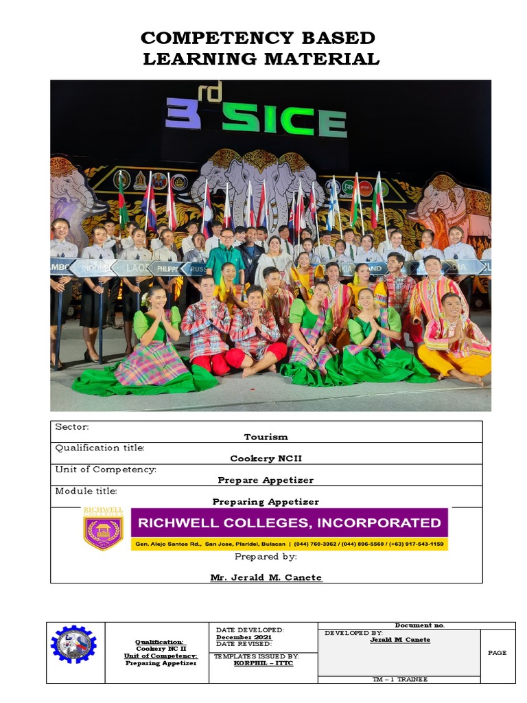 Competency Based Learning Material: Sector: Qualification Title: Unit of Competency: Module ...