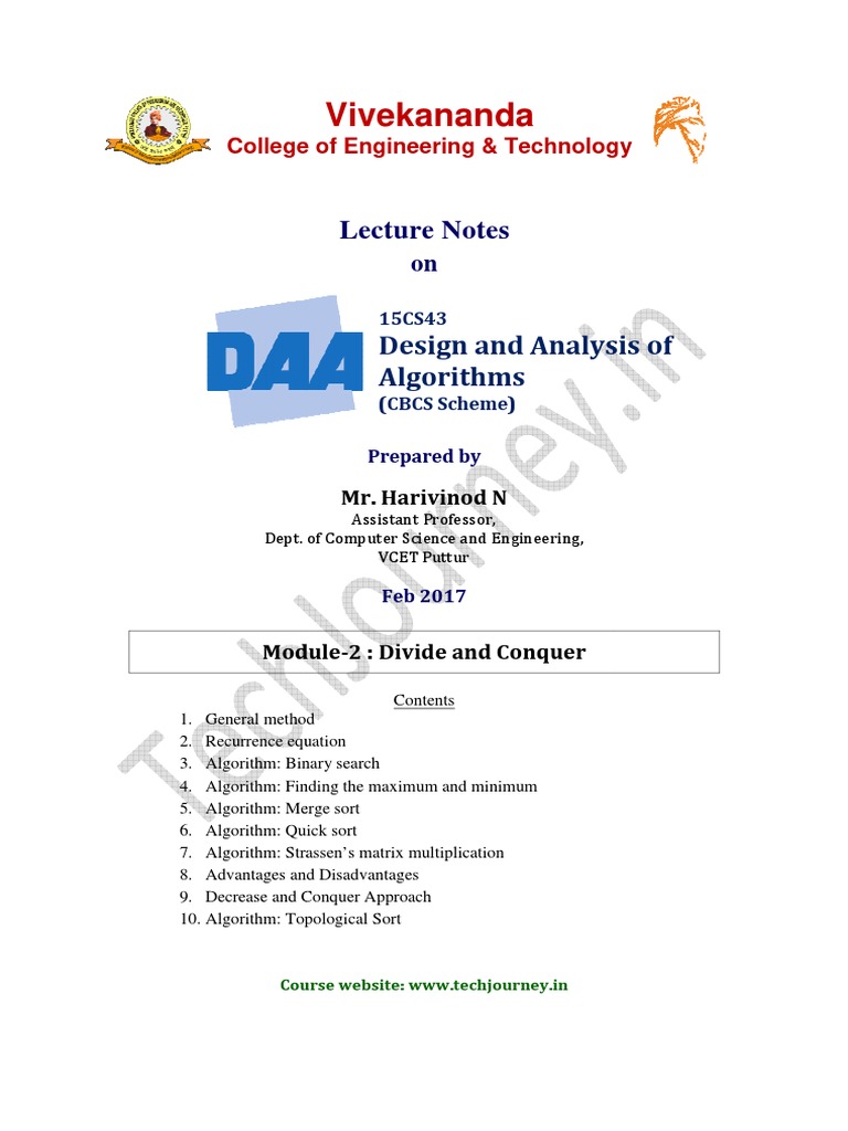 Daa m2 | PDF | Theoretical Computer Science | Applied Mathematics