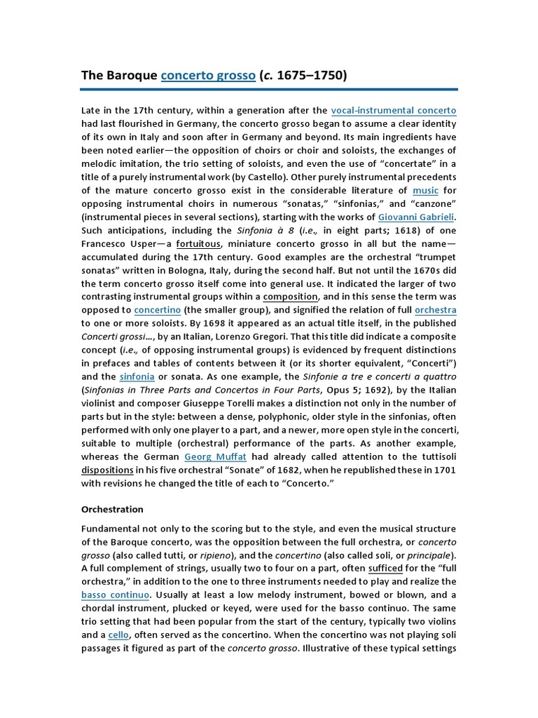 Baroque Concerto | PDF | Concerto | Elements Of Music