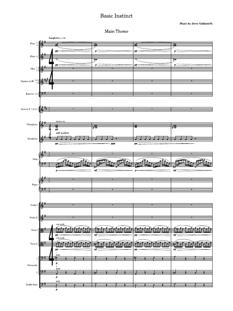 Basic Instinct Main Theme Score | PDF