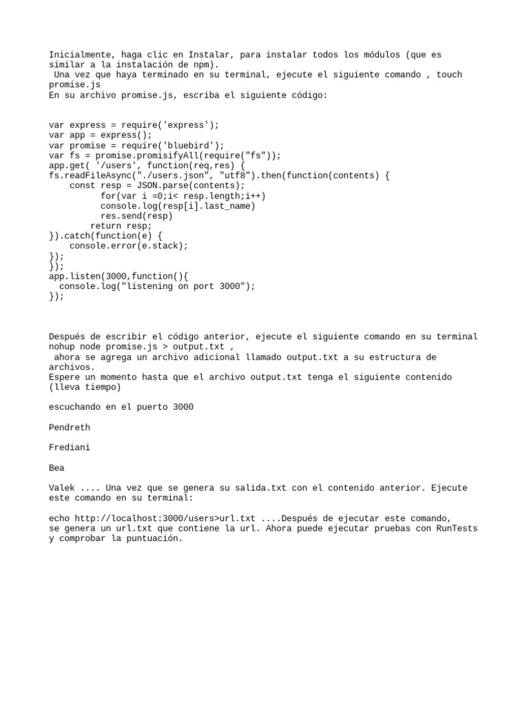 Practise Promises - Node - Js Serenade | PDF