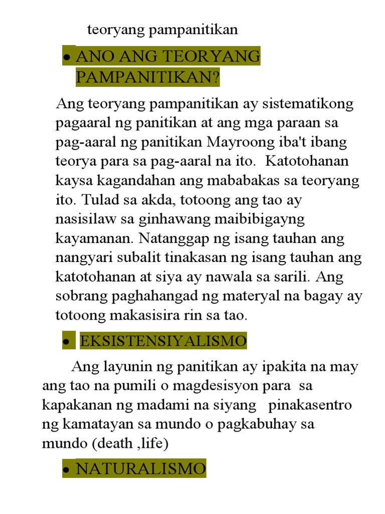 Teoryang Pampanitikan DIAZ, J. Teoryang Pampanitikan | PDF