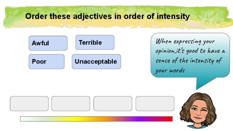 Order These Adjectives in Order of Intensity | PDF