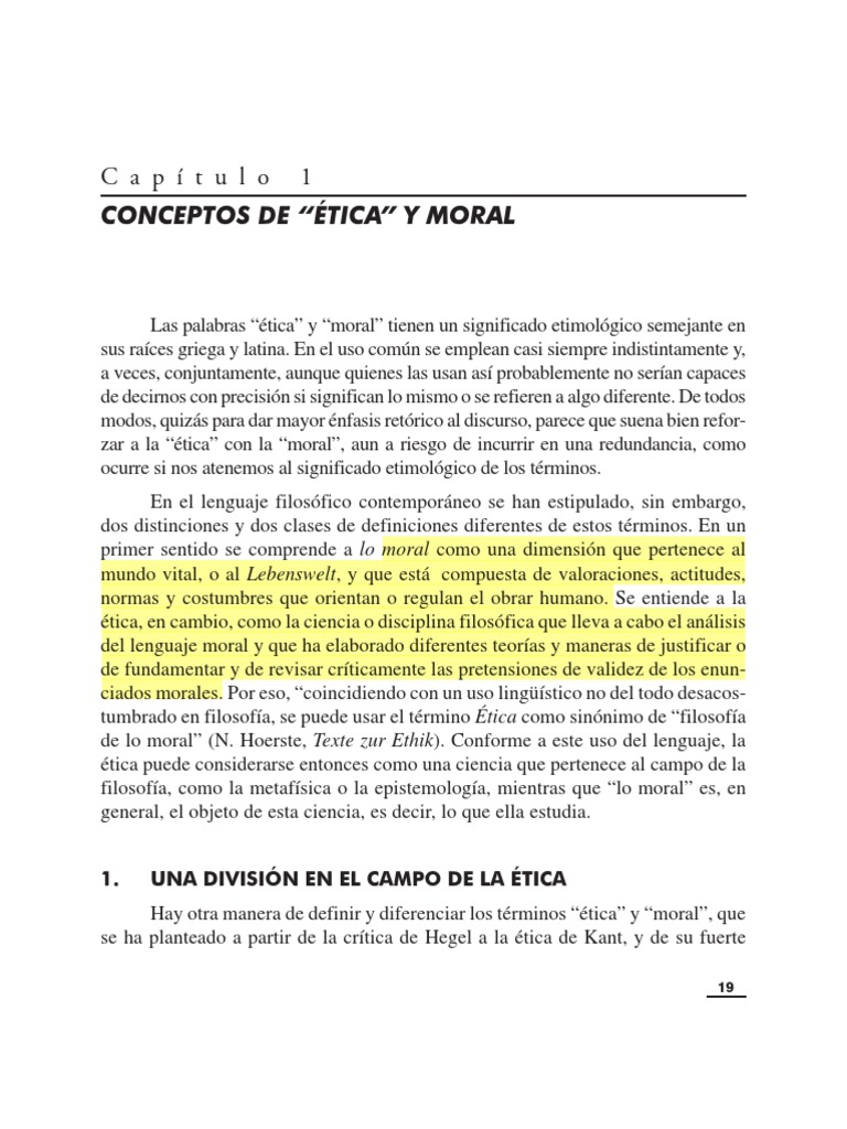 Capitulo 1. Conceptos de Ética y Moral | PDF | Moralidad | Immanuel Kant