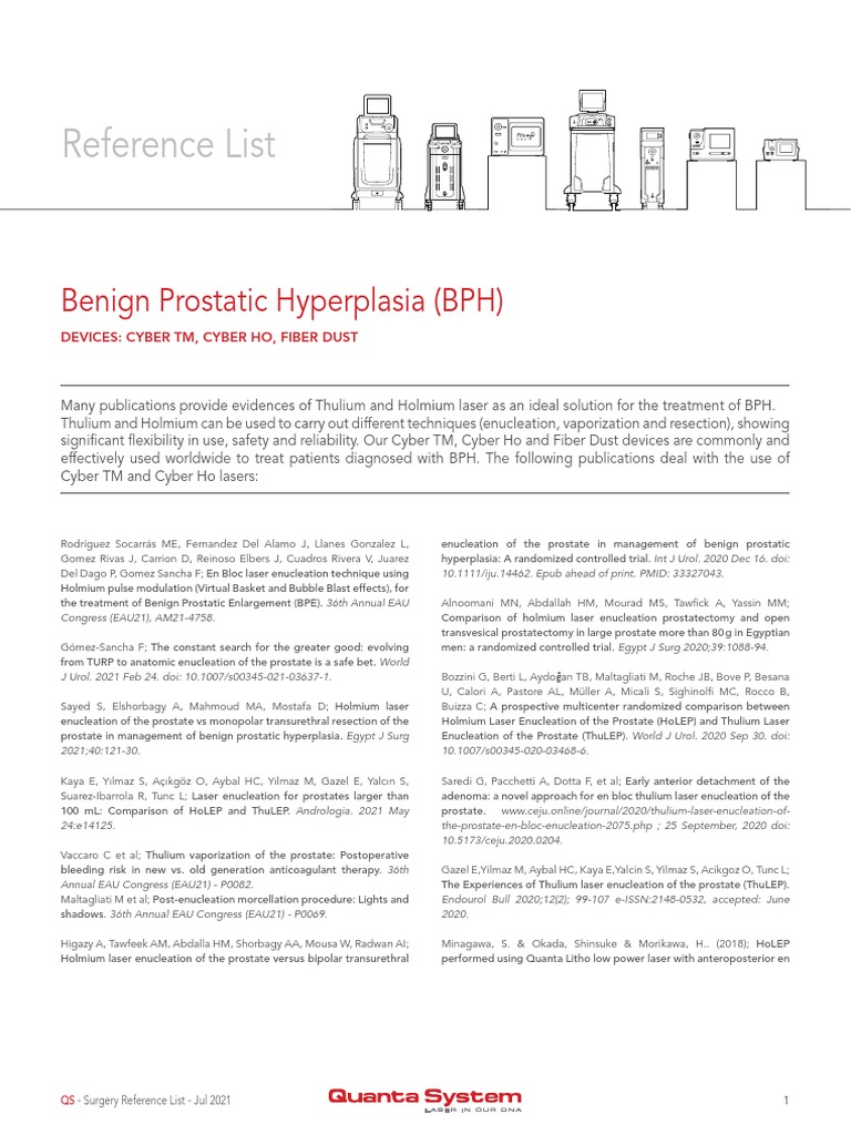 Reference List: Benign Prostatic Hyperplasia (BPH) | PDF | Urology ...
