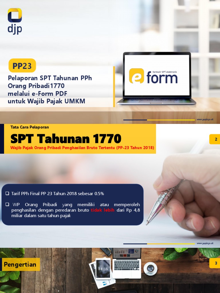 Materi Eform Pdf Orang Pribadi Umkm Untuk Wp Pdf
