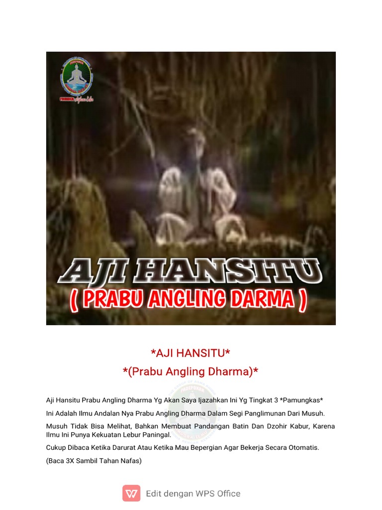 Aji Hansitu Prabu Angling Darma | PDF